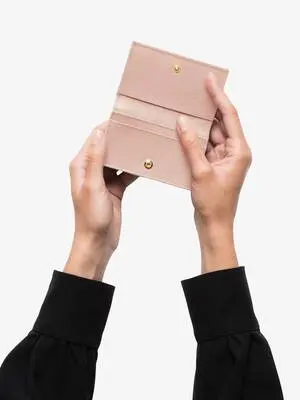 Prada Logo-plaque Foldover Cardholder - Pink