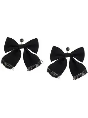 Red Valentino Oversized Bow Earrings - Black