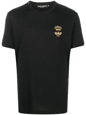 Dolce & Gabbana Embroidered Cotton T-shirt - Black