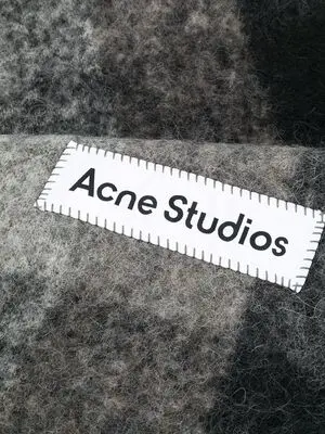 Acne Studios Checked Mohair-blend Scarf - Black