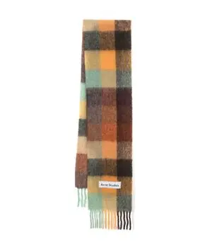 Acne Studios Checked Mohair-blend Scarf - Brown