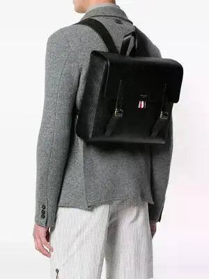 Thom Browne Rwb-stripe Backpack - Black