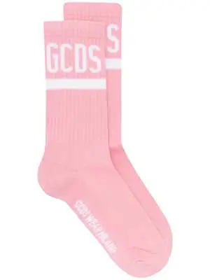 Gcds Ribbed Logo Socks - Pink