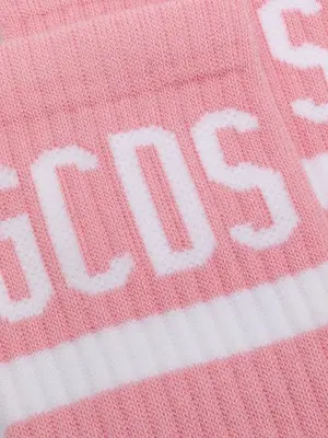 Gcds Ribbed Logo Socks - Pink