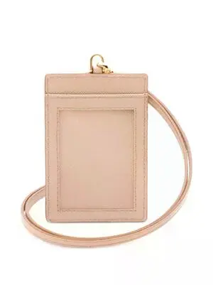 Prada Leather Badge Holder - Neutrals