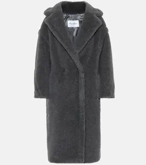 Max Mara Teddy Bear Icon Alpaca And Wool-blend Coat - Grey