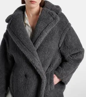 Max Mara Teddy Bear Icon Alpaca And Wool-blend Coat - Grey