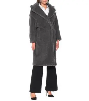 Max Mara Teddy Bear Icon Alpaca And Wool-blend Coat - Grey