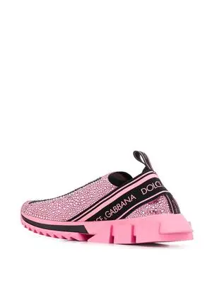 Dolce & Gabbana Sorrento Embellished Slip-on Sneakers - Pink