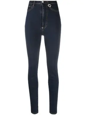 Philipp Plein Super High Rise Jeggings - Blue