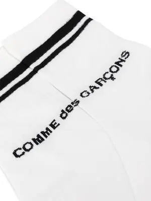 Comme Des Garçons Logo-print Striped Socks