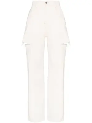 MAISON MARGIELA High-waisted Loose Fit Jeans With Slash Details - White