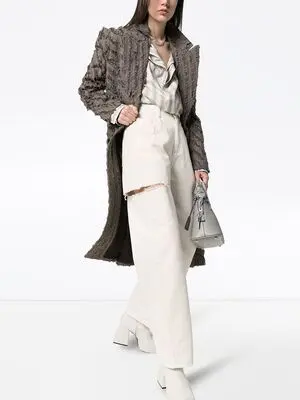 MAISON MARGIELA High-waisted Loose Fit Jeans With Slash Details - White