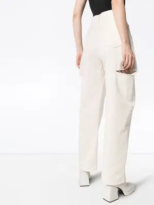 MAISON MARGIELA High-waisted Loose Fit Jeans With Slash Details - White