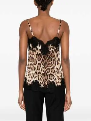 Dolce & Gabbana Leopard-print Satin Camisole Top