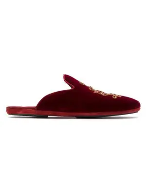 Dolce & Gabbana Embroidered Velvet Slippers