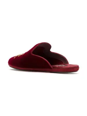 Dolce & Gabbana Embroidered Velvet Slippers