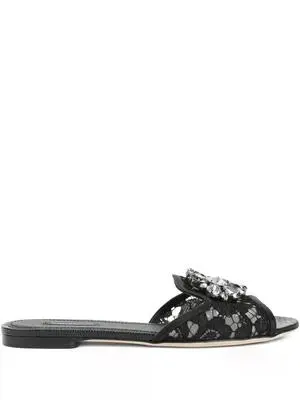 Dolce & Gabbana Bianca Lace Sandals - Black