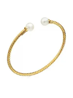 David Yurman 18kt Yellow Gold Diamond Cablespira Bracelet