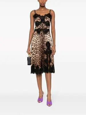 Dolce & Gabbana Leopard-print Satin Slip Dress