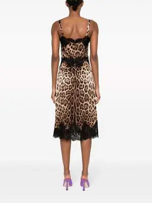Dolce & Gabbana Leopard-print Satin Slip Dress