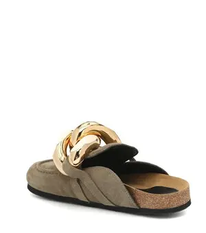 JW Anderson Embellished Suede Slippers - Green