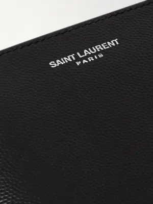 Saint Laurent Pebble-grain Leather Billfold Wallet With Money Clip