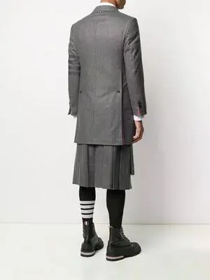 Thom Browne Flannel 4-bar Classic Chesterfield Overcoat - Grey