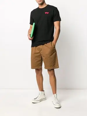 Play Comme Des Garcon Double Heart Patch Short Sleeve T-shirt