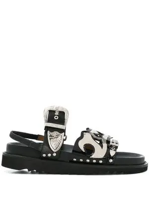 Toga Studded Strap Sandals - Black