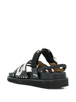 Toga Studded Strap Sandals - Black