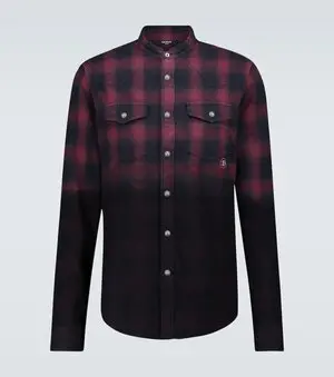 Balmain Cotton Flannel Checked Shirt