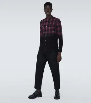 Balmain Cotton Flannel Checked Shirt