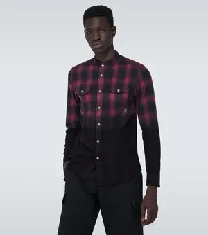Balmain Cotton Flannel Checked Shirt
