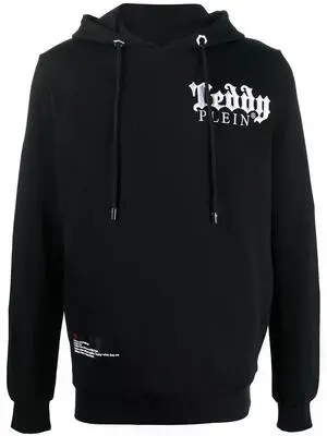 Philipp Plein Embroidered Teddy-print Hoodie - Black