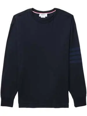 Thom Browne 4-bar Stripe Cotton T-shirt - Blue