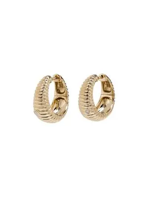 Yvonne Léon 9kt Diamond Hoop Earrings - Gold