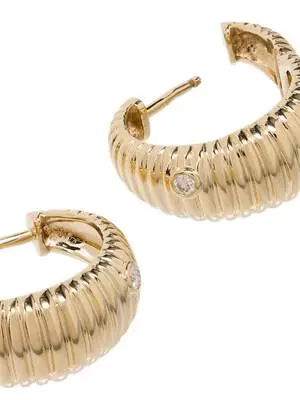 Yvonne Léon 9kt Diamond Hoop Earrings - Gold