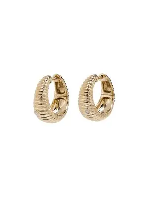 Yvonne Léon Yvonne Léon 9kt Yellow Gold Diamond Hoop Earrings Yellow Gold