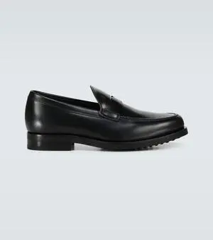 TOD'S Leather Penny Loafers - Black