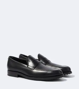 TOD'S Leather Penny Loafers - Black