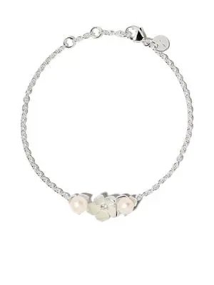 SHAUN LEANE Silver Cherry Blossom Diamond And Pearl Bracelet - Sterling Silver