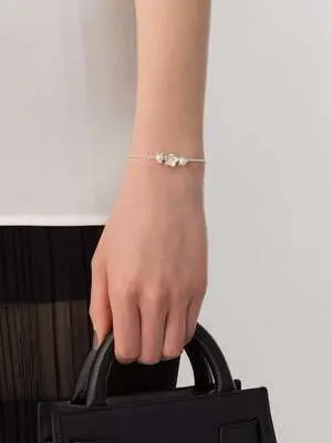 SHAUN LEANE Silver Cherry Blossom Diamond And Pearl Bracelet