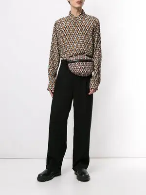 PORTS V Geometric Print Long-sleeve Shirt