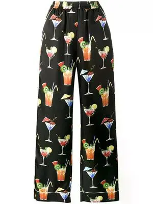 Dolce & Gabbana Cocktail Print Pyjama Trousers - Black