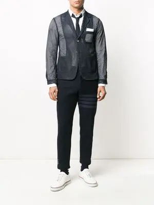 Thom Browne 4-bar Slim-fit Tonal Trousers - Blue