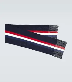 Moncler Wool Ribbed Scarf - Blue