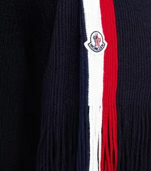 Moncler Wool Ribbed Scarf - Blue