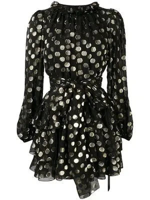 Dolce & Gabbana Polka-dot Tiered Dress - Black