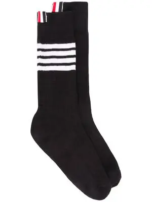 Thom Browne Thom Browne 4-Bar Mid-Calf Athletic Socks Black